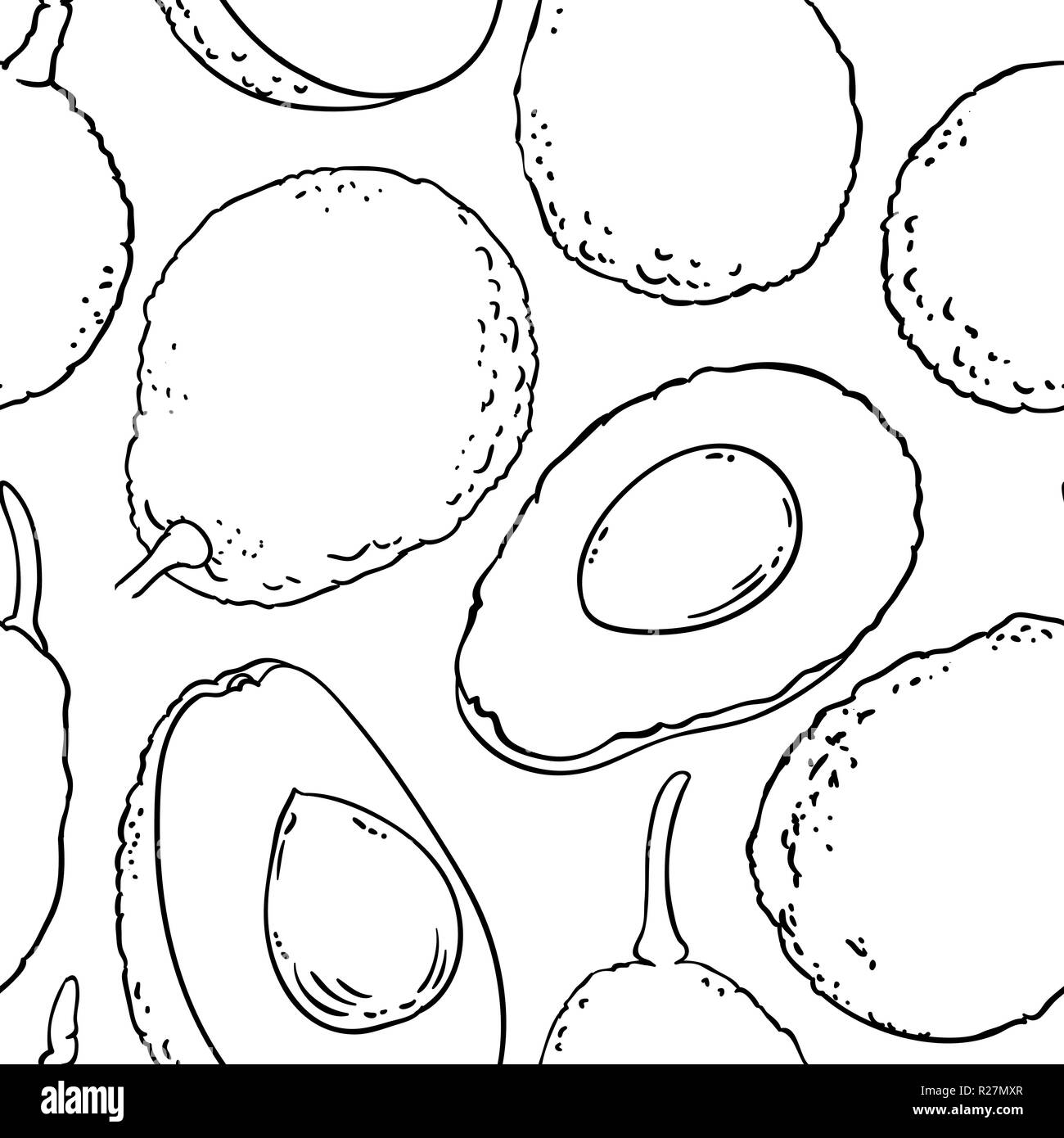 Avocado whole half seamless Stock Vector Images - Alamy