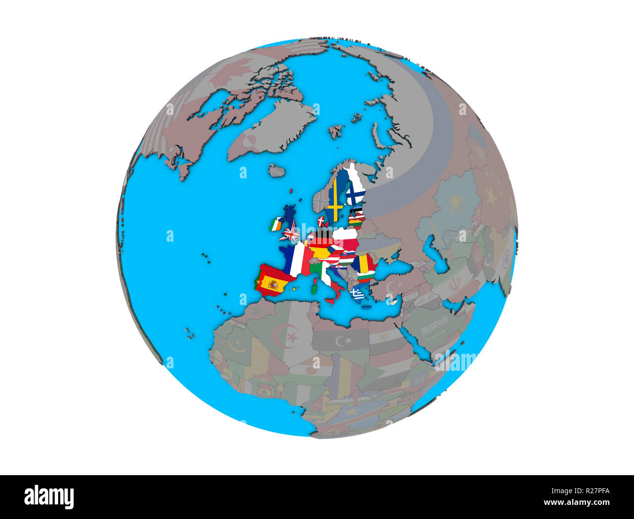 Eu political map flags member states hi-res stock photography and ...