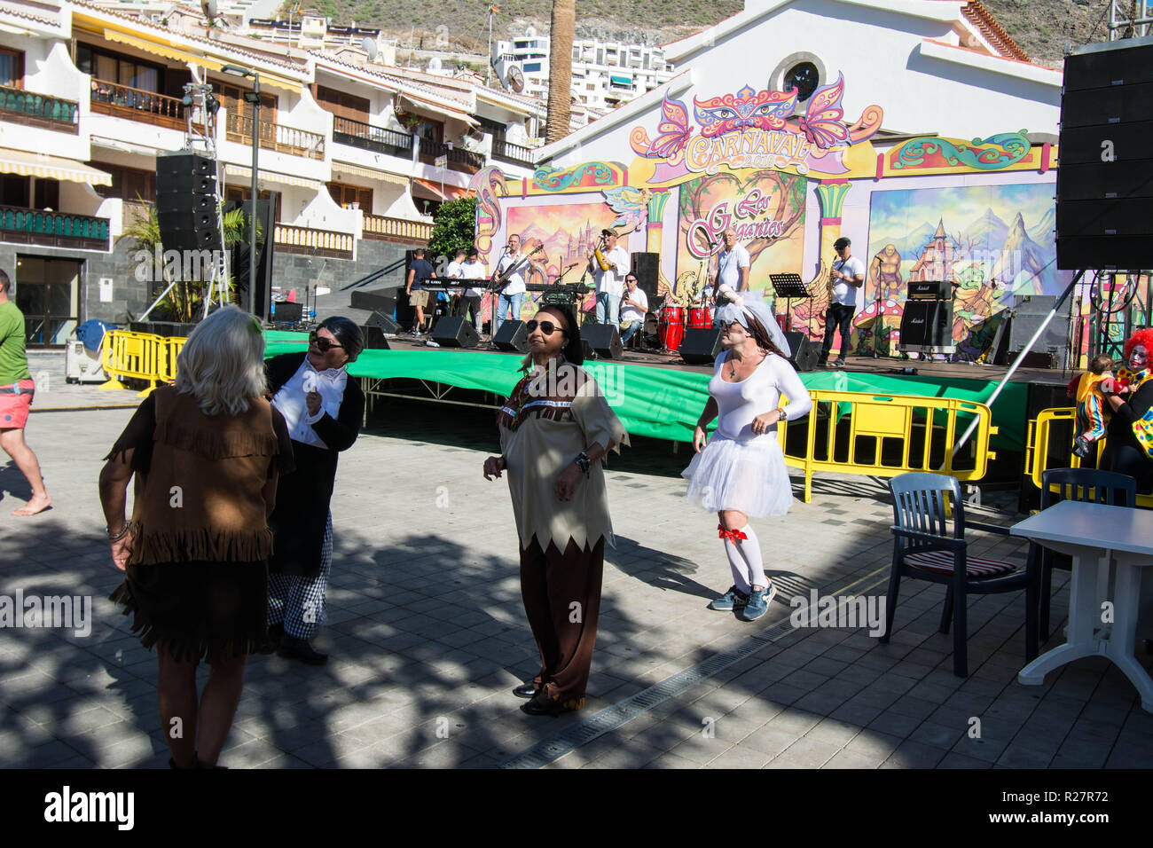 Carnival dancing dance sing singing stage performance outside singers ...