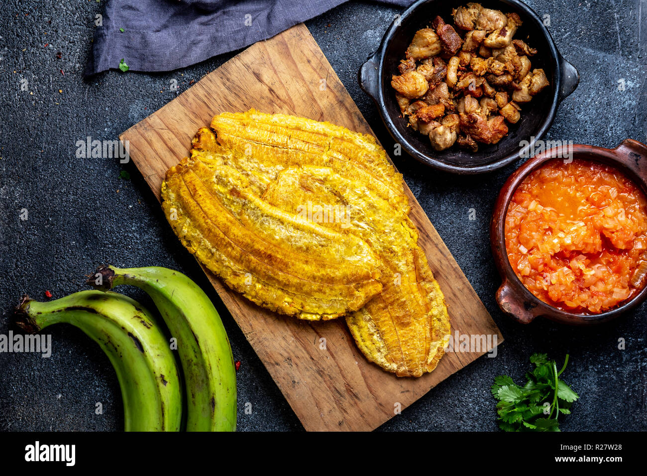 COLOMBIAN CARIBBEAN CENTRAL AMERICAN FOOD. Patacon or toston, fried and ...
