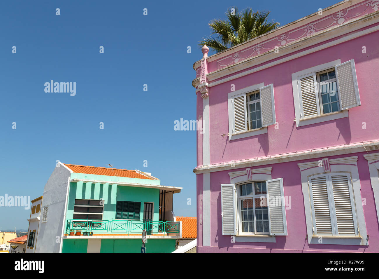 Lagos, Portugal - April, 18, 2017: Street view ancient center of Lagos ...