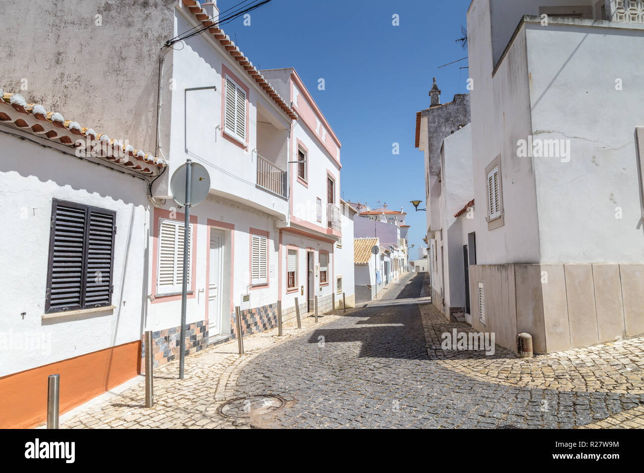 Lagos, Portugal - April, 18, 2017: Street view ancient center of Lagos ...
