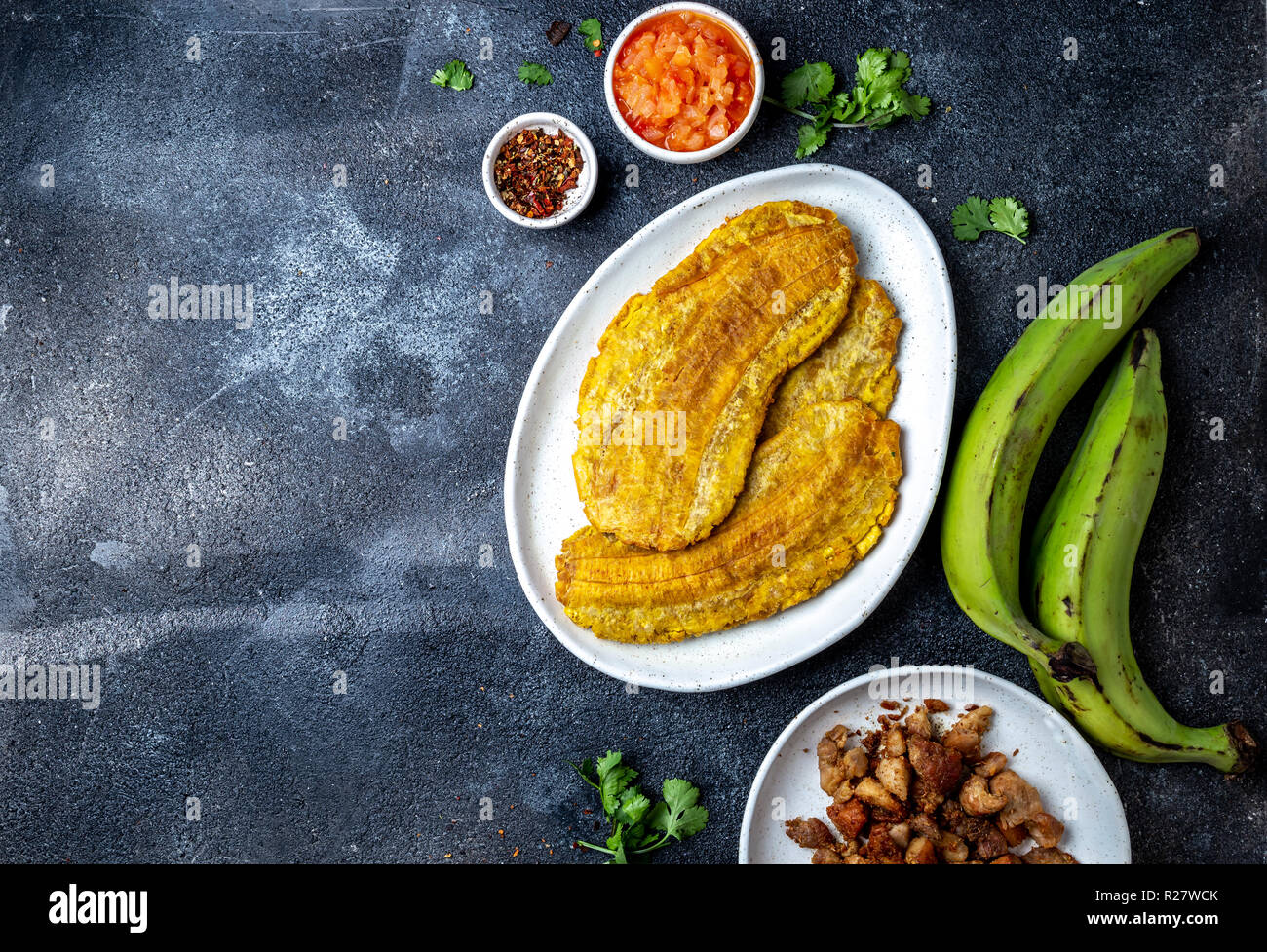 COLOMBIAN CARIBBEAN CENTRAL AMERICAN FOOD. Patacon or toston, fried and ...