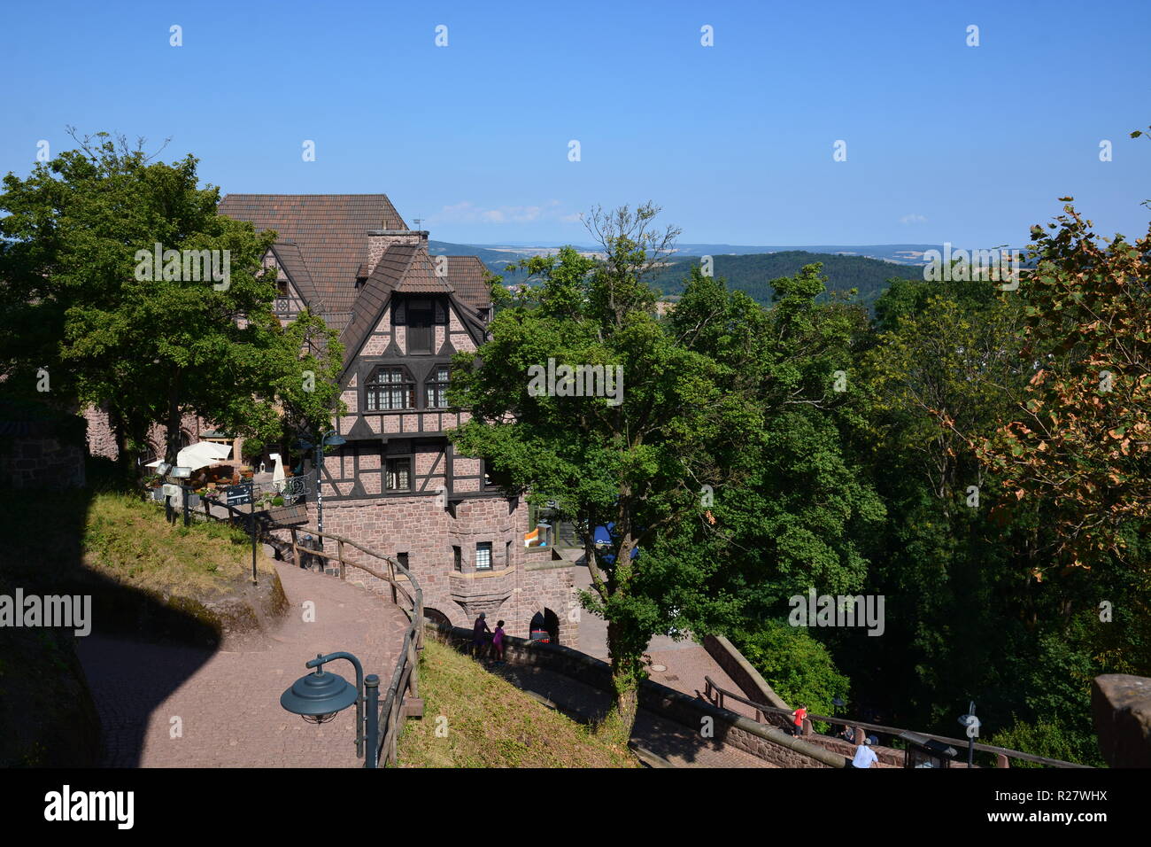 Eisenach, Germany – View on WARTBURG castle near the historical town of ...