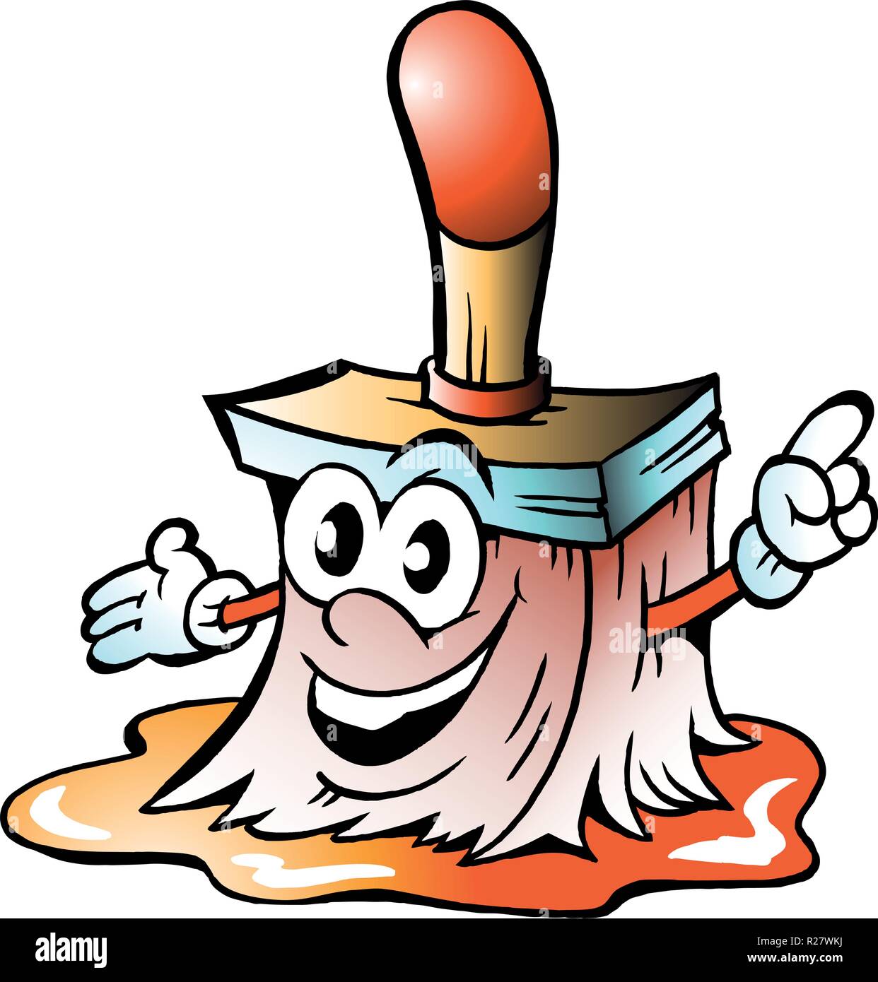 Hand-drawn Vector illustration of an Happy Paint Brush Mascot Stock ...