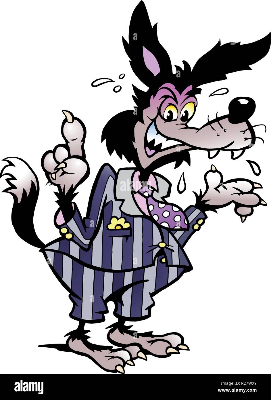 Hand-drawn Vector illustration of an Smart Wolf in suit Stock Vector ...