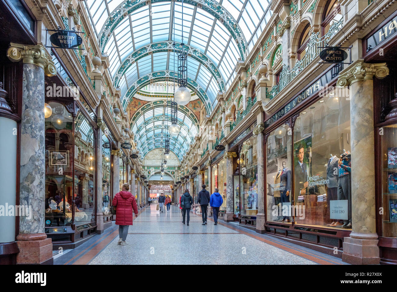 Leeds Victorian and Edwardian Shopping Arcades in the city center of ...
