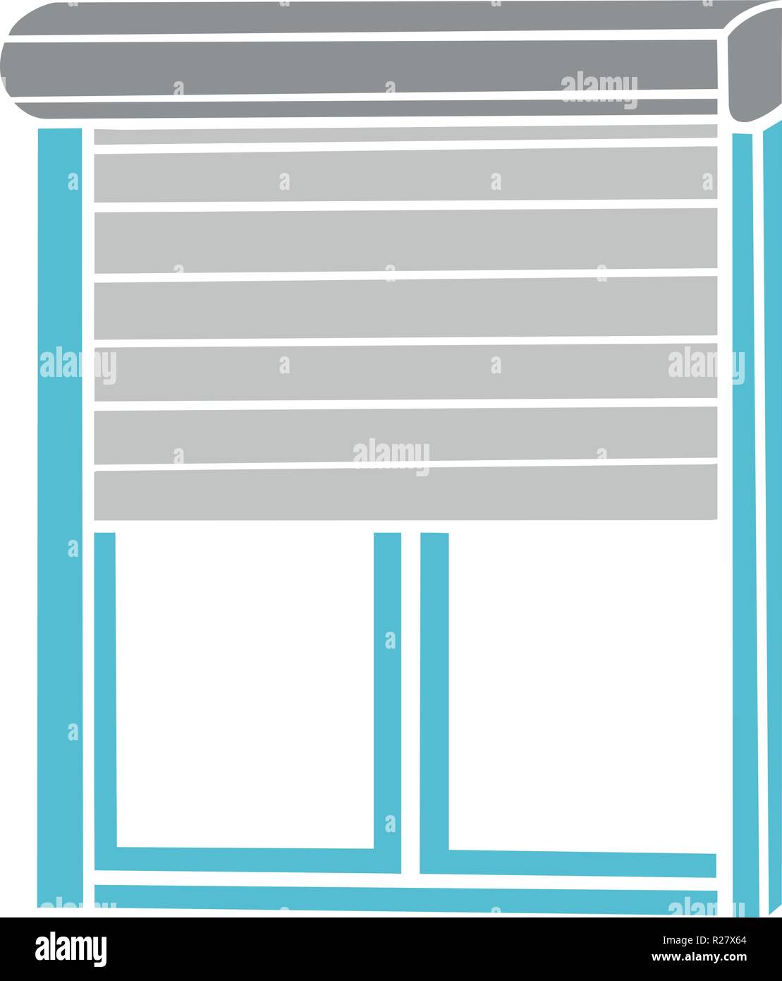 Pictogram or icon for grey and blue roller shutters Stock Vector Image ...