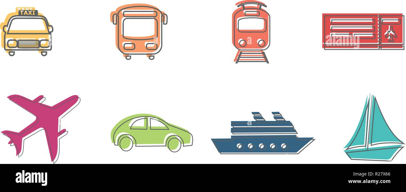 Pictograms or icons of transport vehicles Stock Vector Image & Art - Alamy