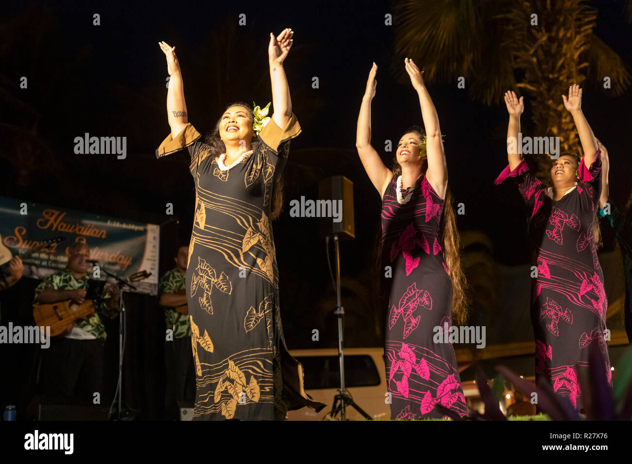 Kailua-Kona, Hawaii - The dancers of Halau Ka’eaikahelelani perform ...