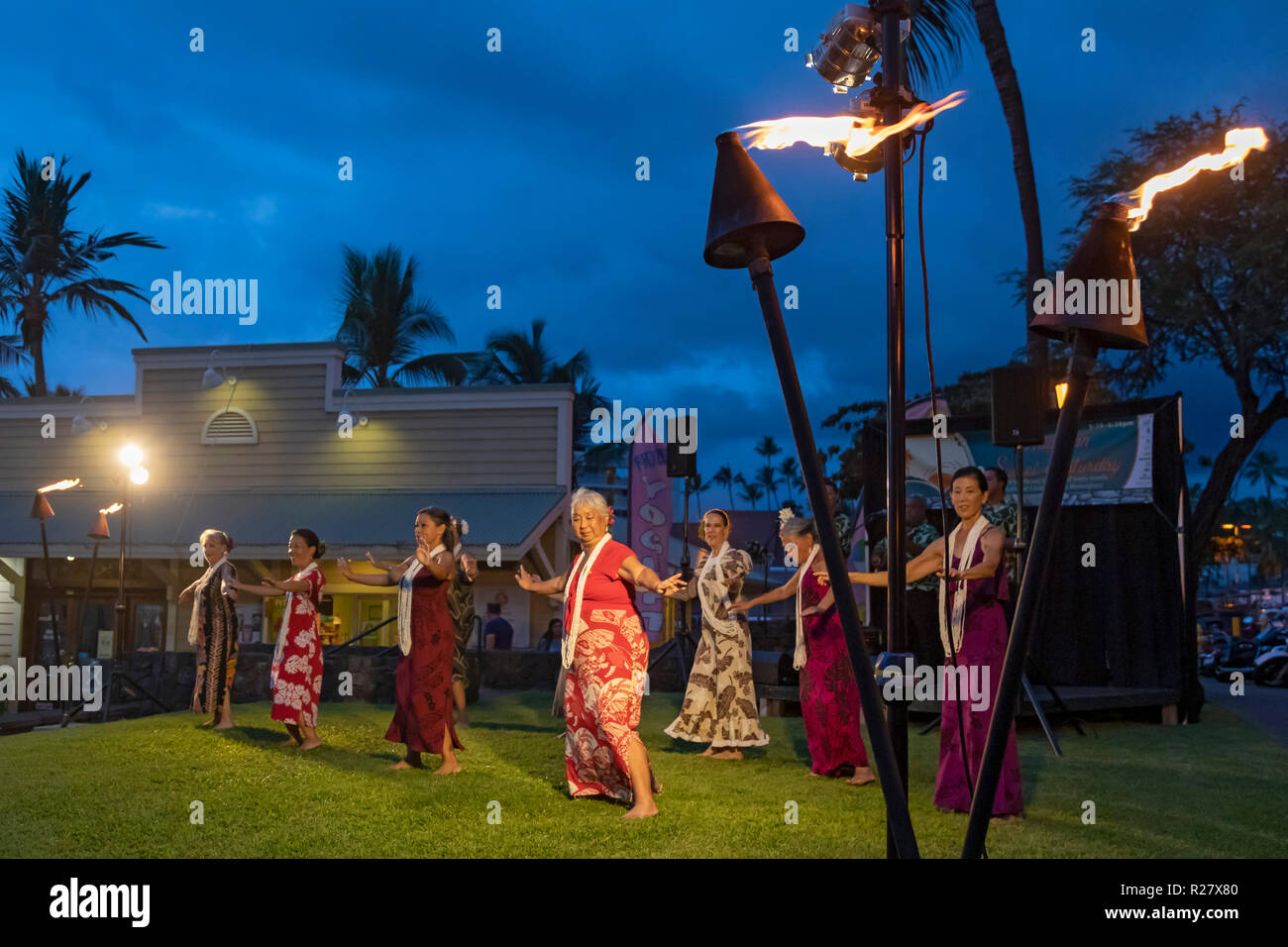 Kailua-Kona, Hawaii - The dancers of Halau Ka’eaikahelelani perform ...