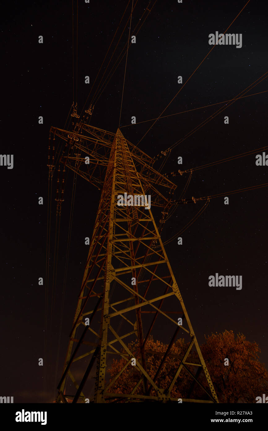 High voltage mast pylon in kraichgau stromberg hi-res stock photography ...