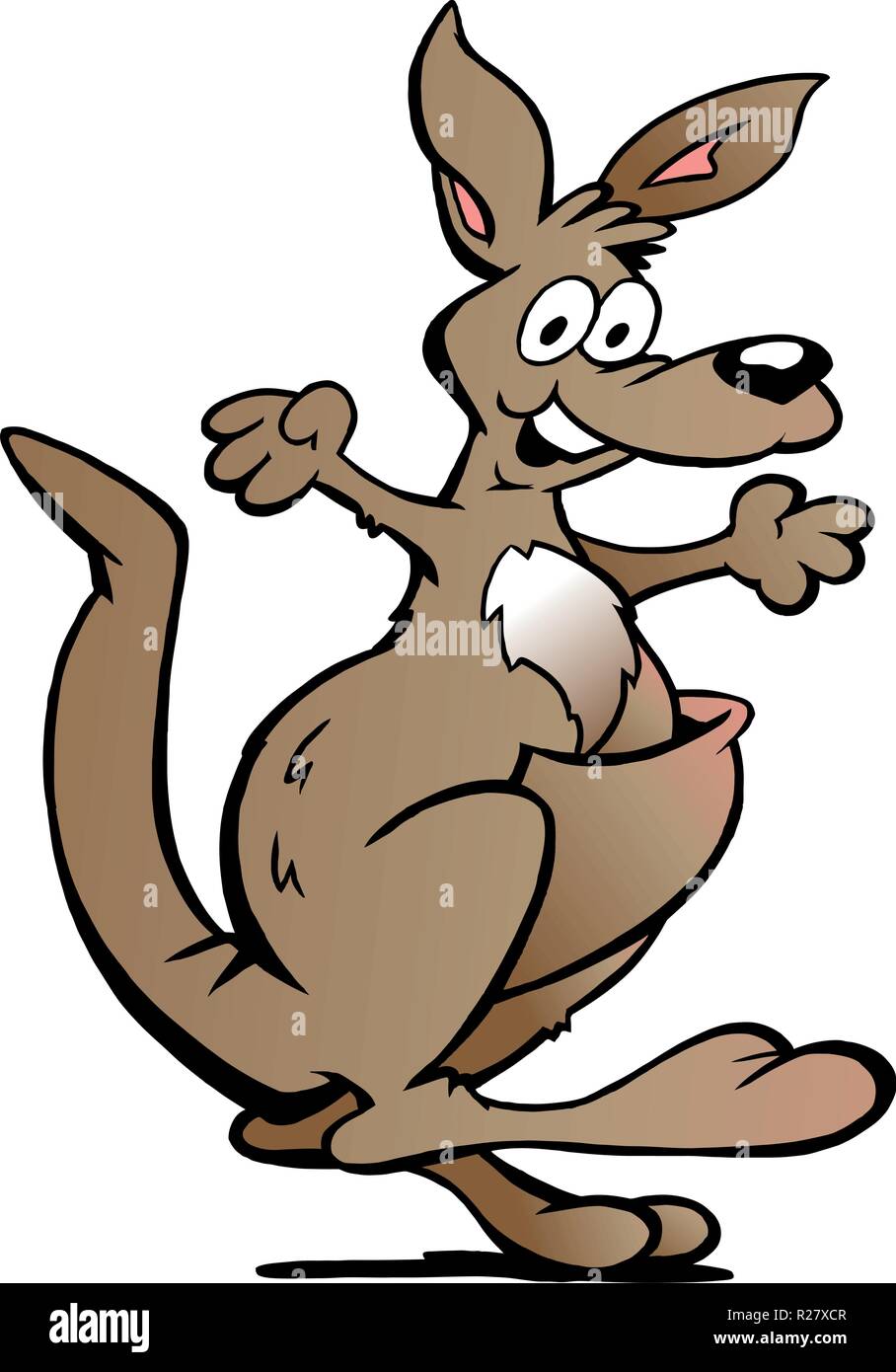 Hand-drawn Vector illustration of an Happy Kangaroo Stock Vector Image ...