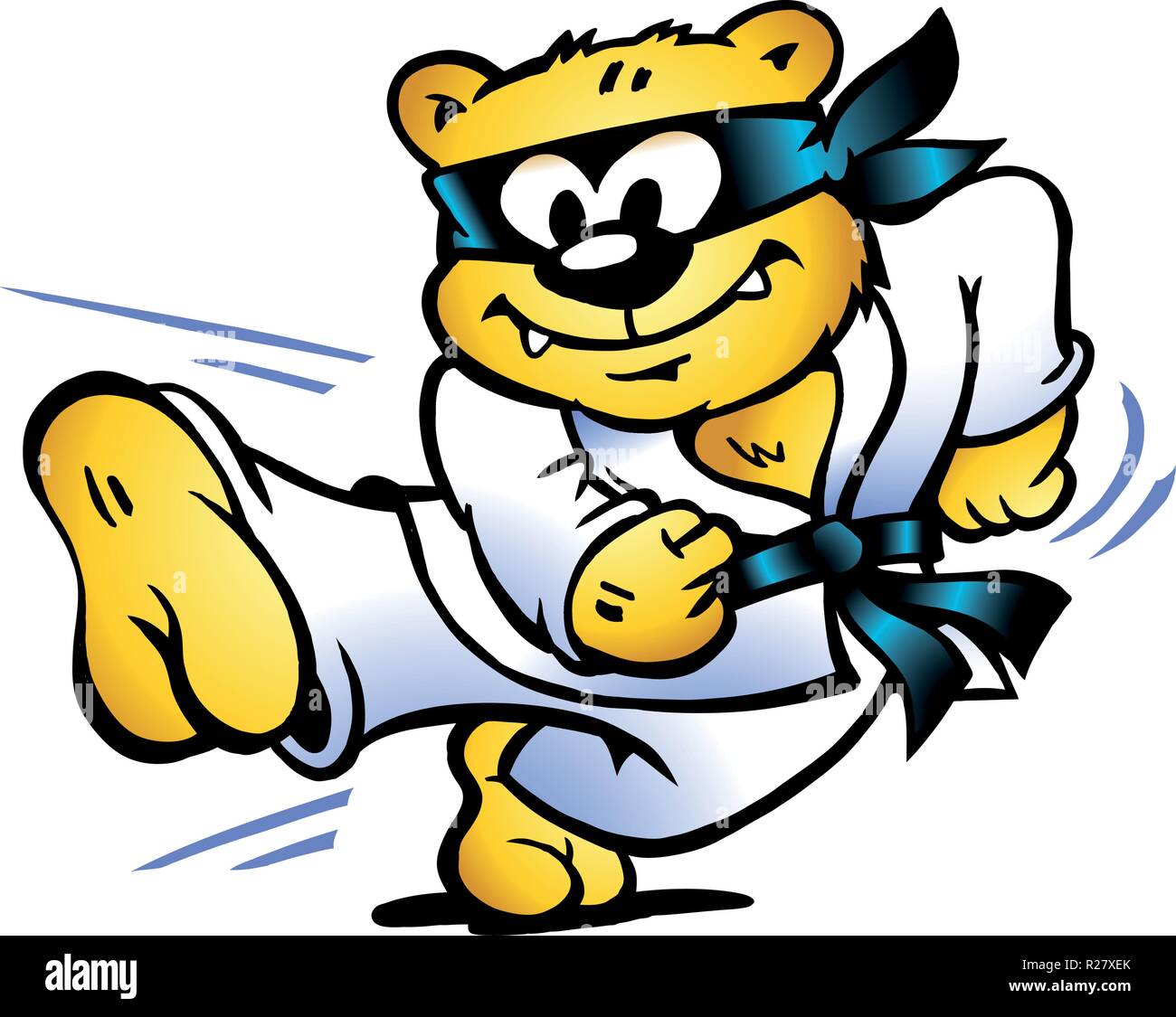 Hand-drawn Vector illustration of an Tiger Practices Self-Defense Stock ...