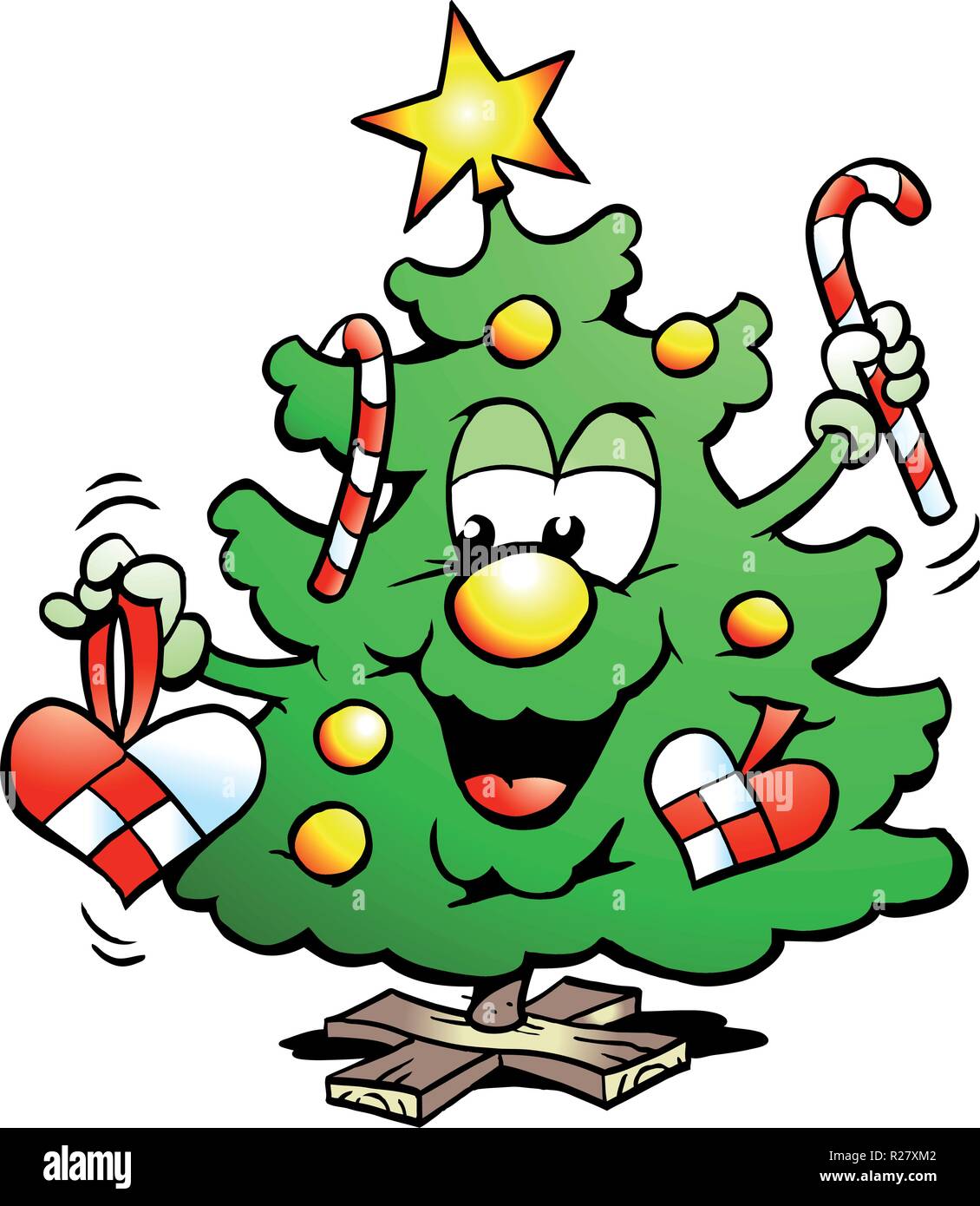 Hand-drawn Vector illustration of an Happy Christmas Tree Stock Vector ...