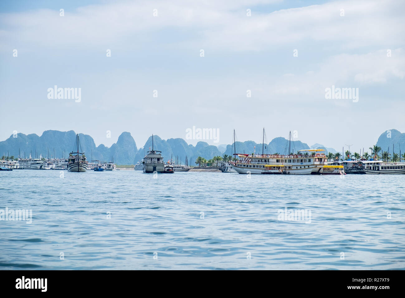 Panoramic view of Ha Long Bay. Located in the north of Vietnam, Ha Long ...