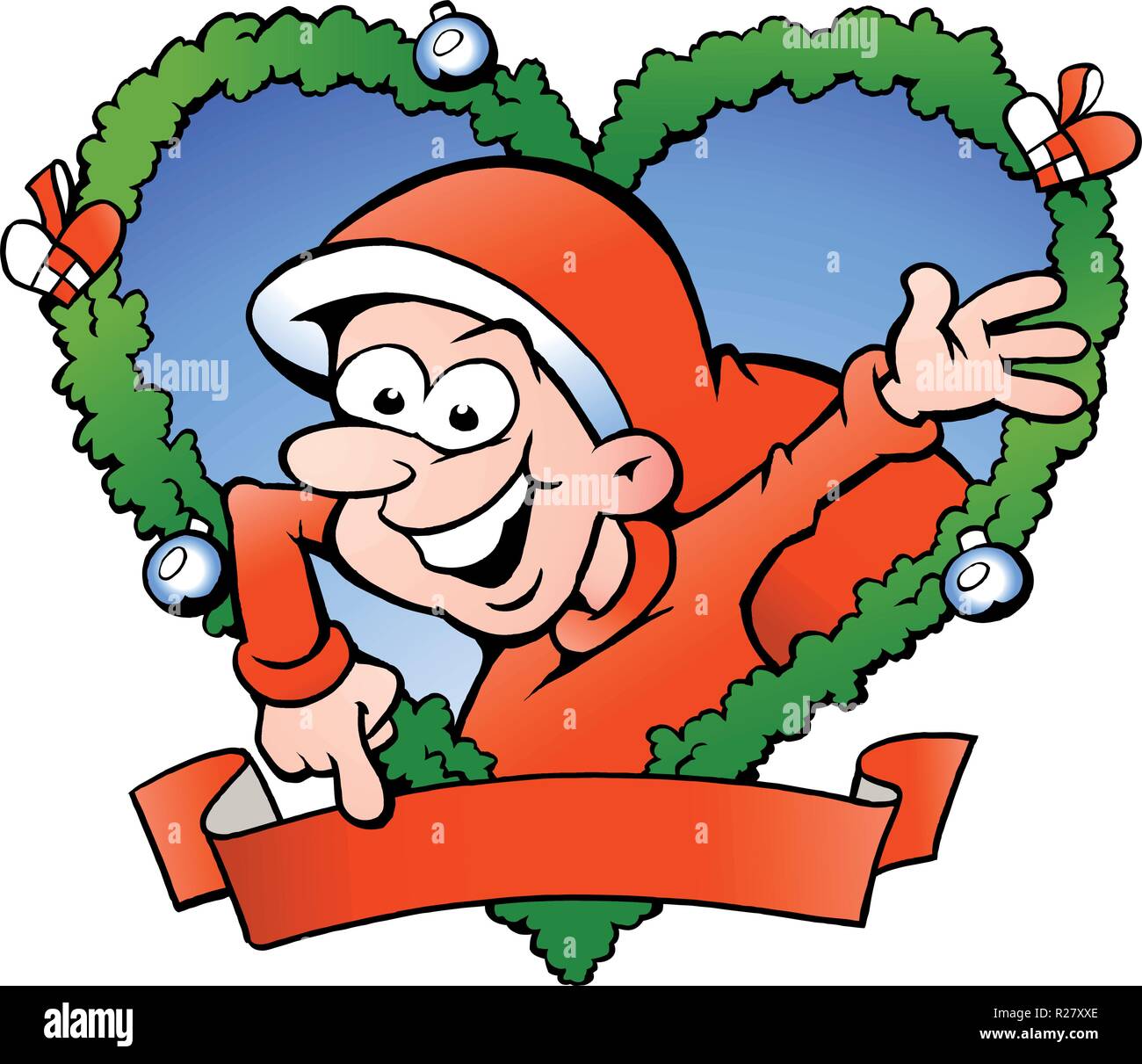 Hand-drawn Vector illustration of an happy santa boy Stock Vector Image ...