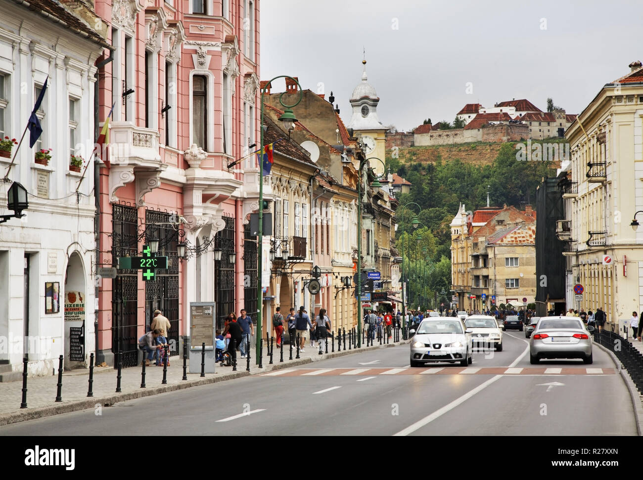 Main street in Brasov. Romania Stock Photo - Alamy