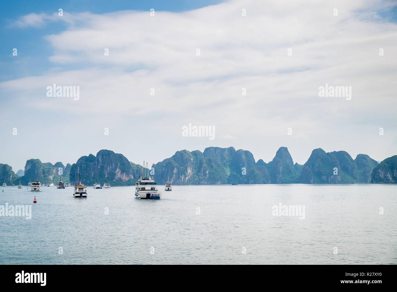 Panoramic view of Ha Long Bay. Located in the north of Vietnam, Ha Long ...