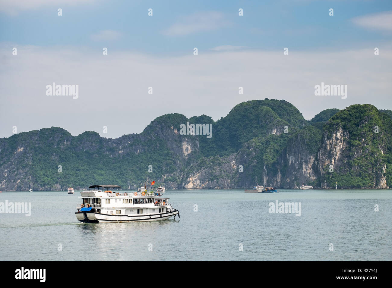 Panoramic view of Ha Long Bay. Located in the north of Vietnam, Ha Long ...