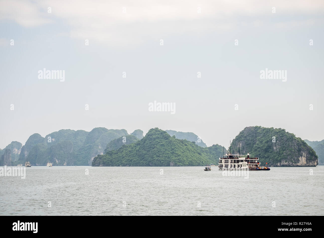 Panoramic view of Ha Long Bay. Located in the north of Vietnam, Ha Long ...