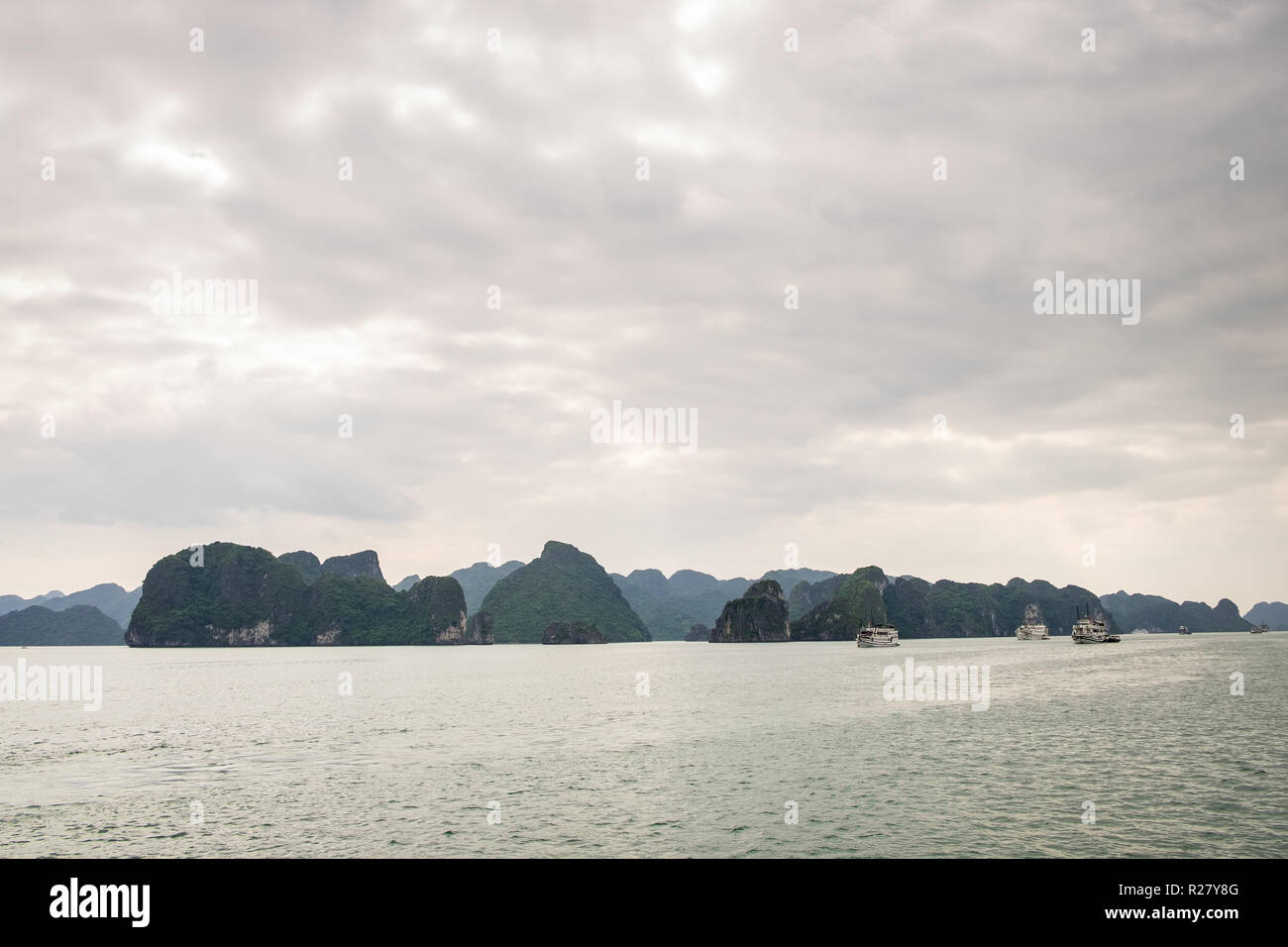 Panoramic view of Ha Long Bay. Located in the north of Vietnam, Ha Long ...