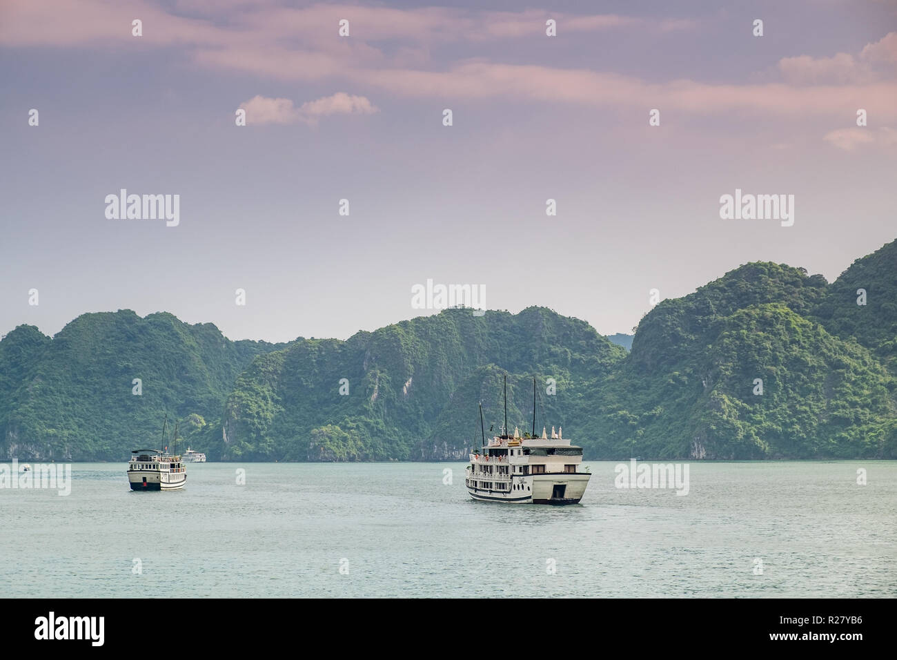Panoramic view of Ha Long Bay. Located in the north of Vietnam, Ha Long ...