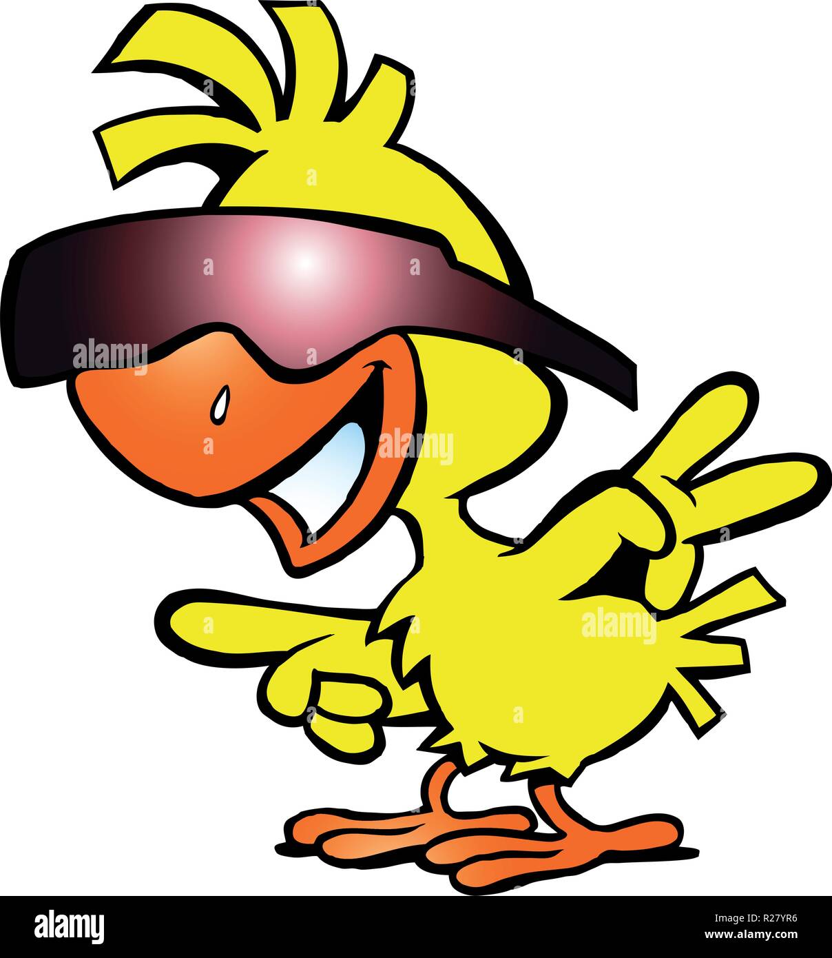 Hand-drawn Vector illustration of an smart chicken with sunglass Stock ...