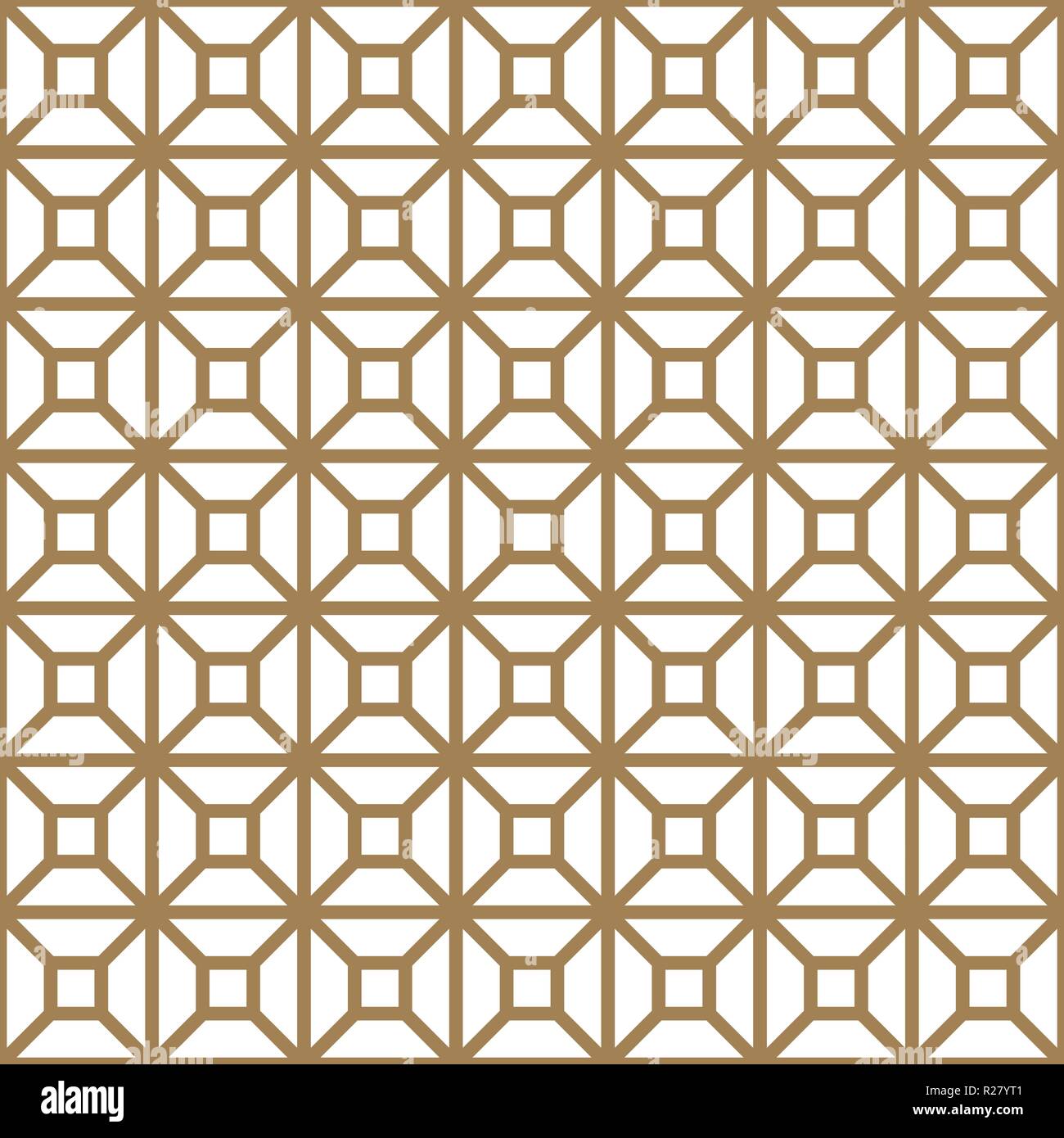 Seamless pattern based on Kumiko ornament .Silhouette with thick lines ...
