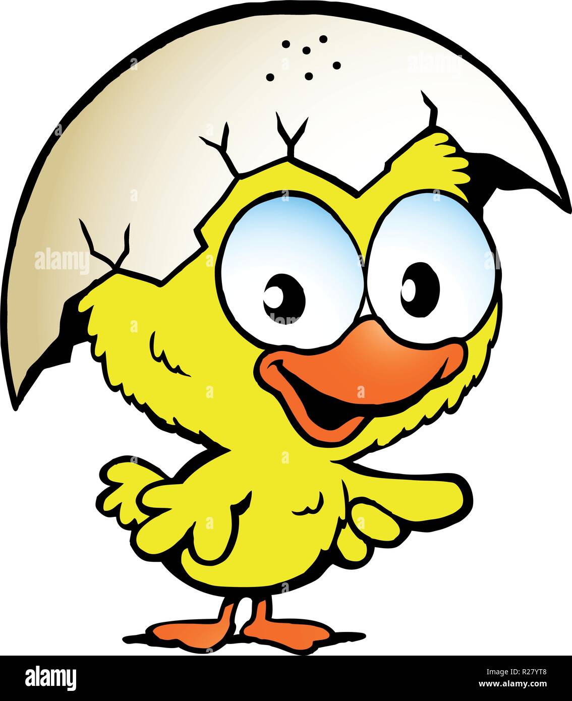 Hand-drawn Vector illustration of an cute baby chicken Stock Vector ...