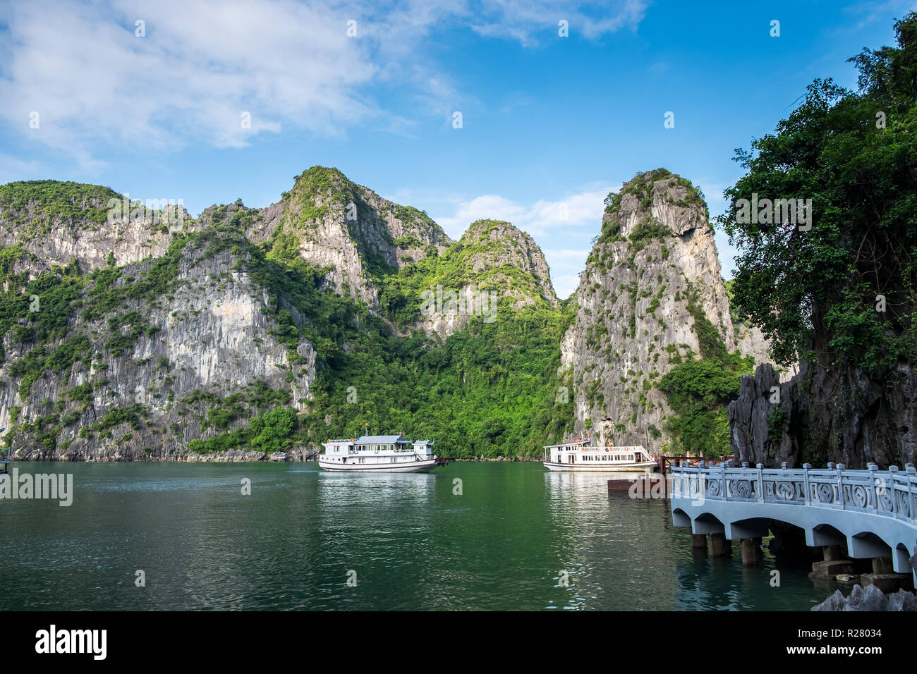 Panoramic view of Ha Long Bay. Located in the north of Vietnam, Ha Long ...