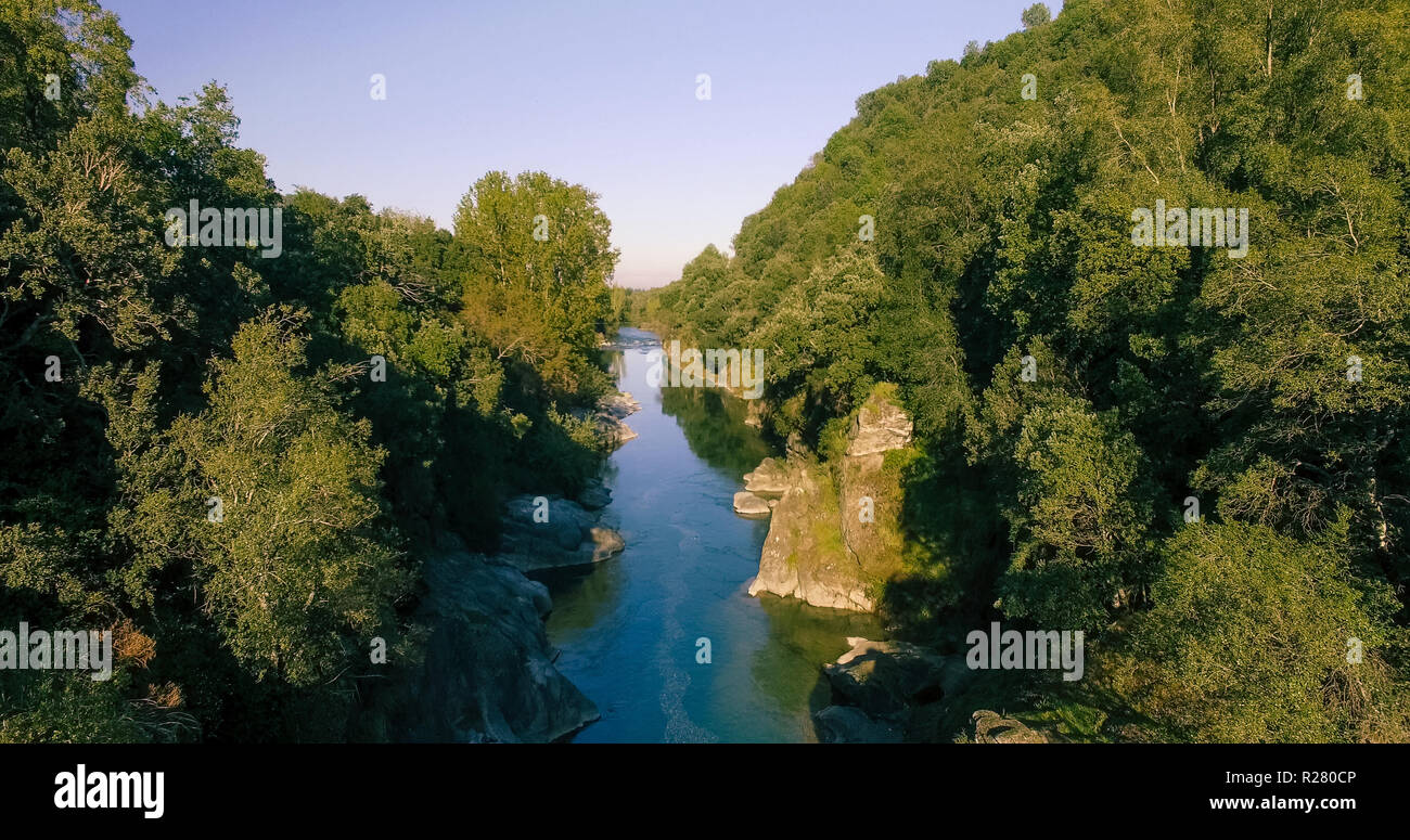 Chilean andes river. Chilean aerial view landscape Stock Photo - Alamy