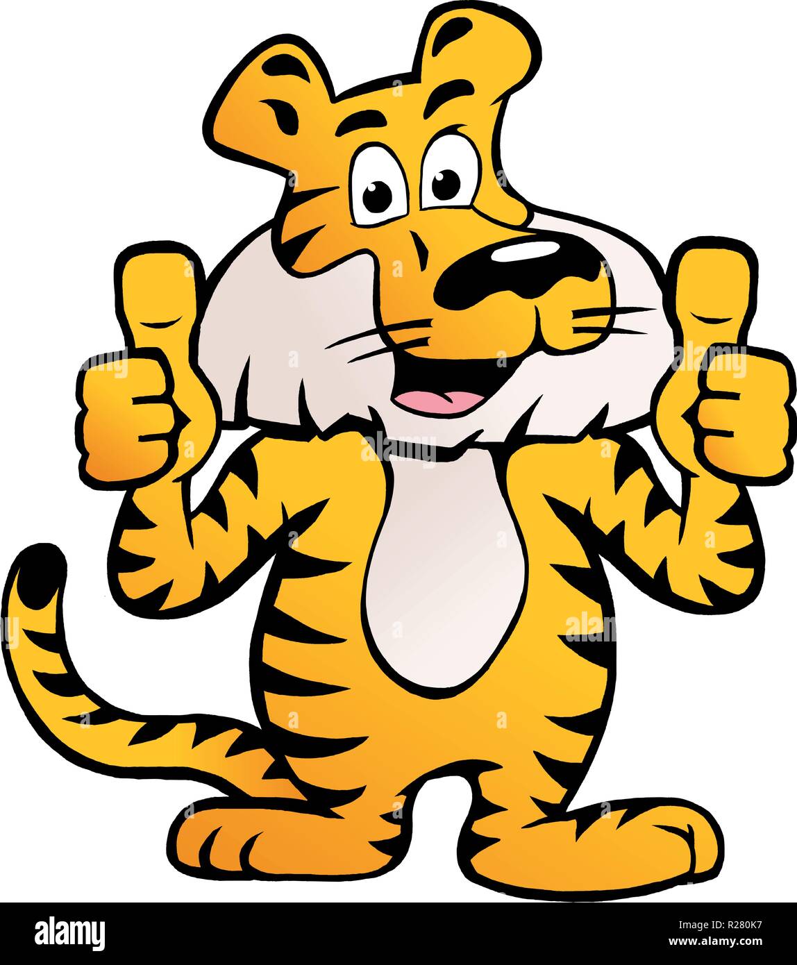 Hand-drawn Vector illustration of an Happy And Proud Siberian Tiger ...