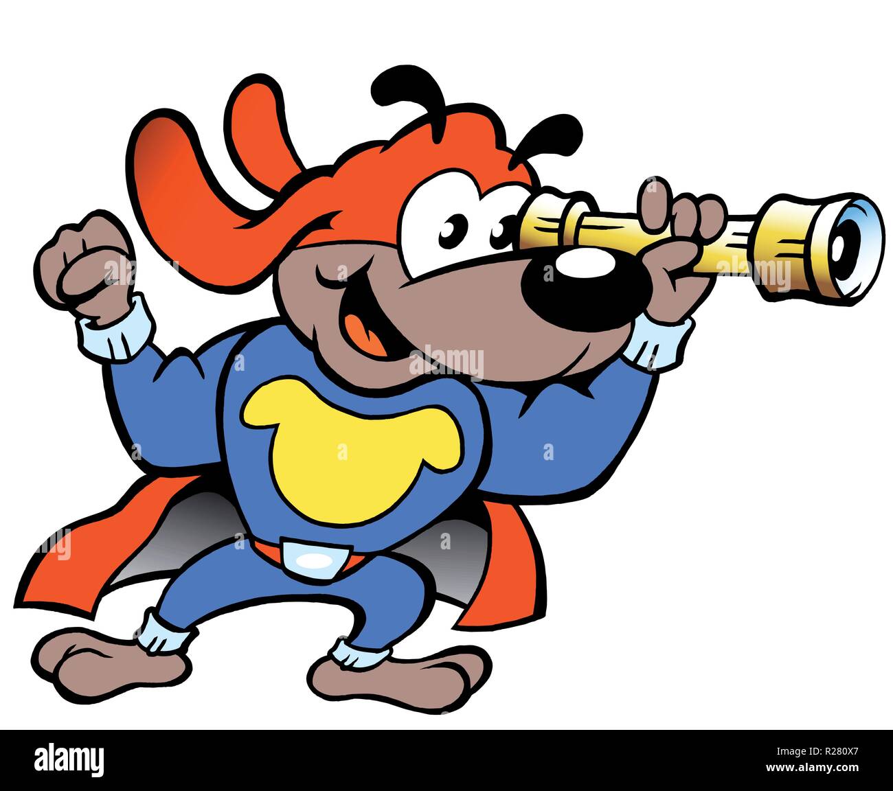 Hand-drawn Vector illustration of an Happy Super Hero Watch Dog Stock ...