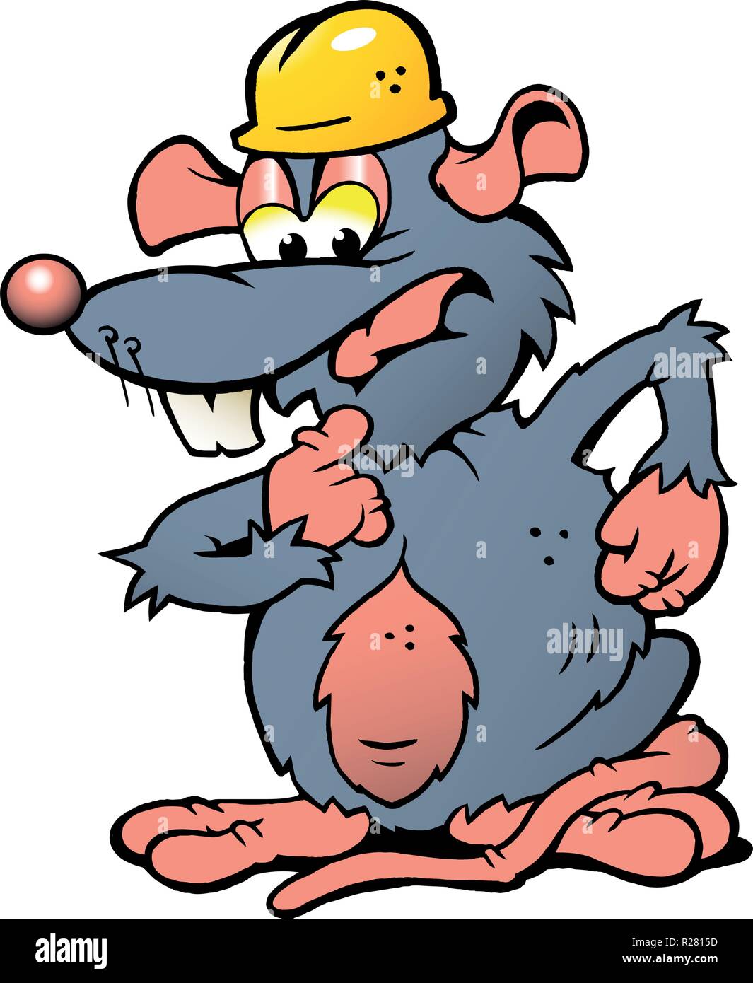 Hand-drawn Vector illustration of an wondering Rat with helmet Stock ...