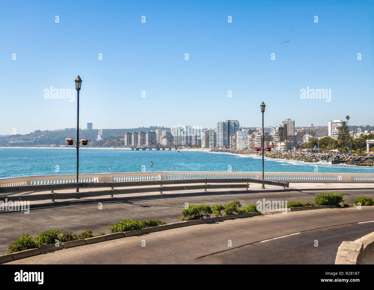 Aerial view of Vina del Mar skyline - Vina del Mar, Chile Stock Photo ...