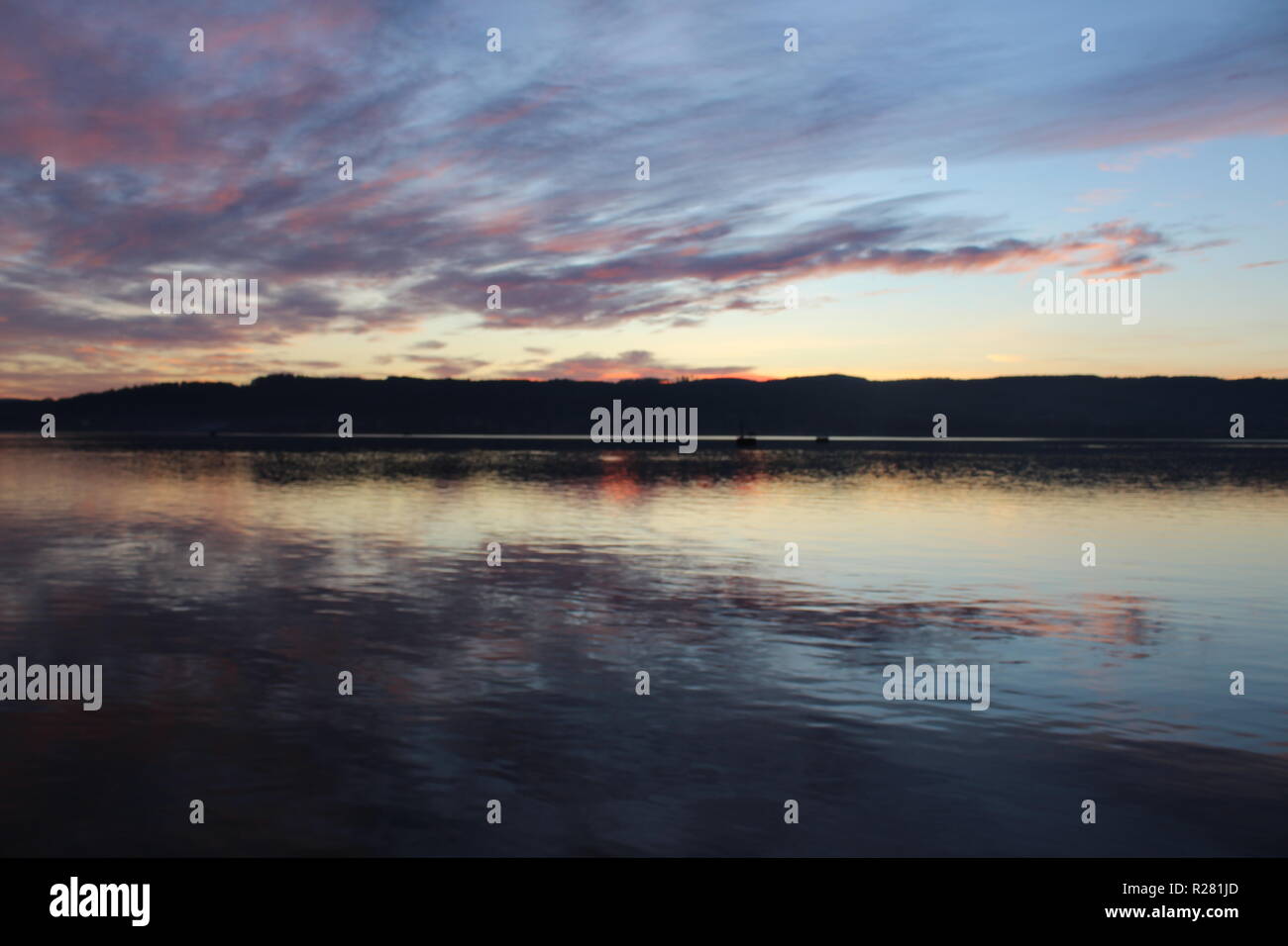 Beautiful sunset over river waves hi-res stock photography and images ...