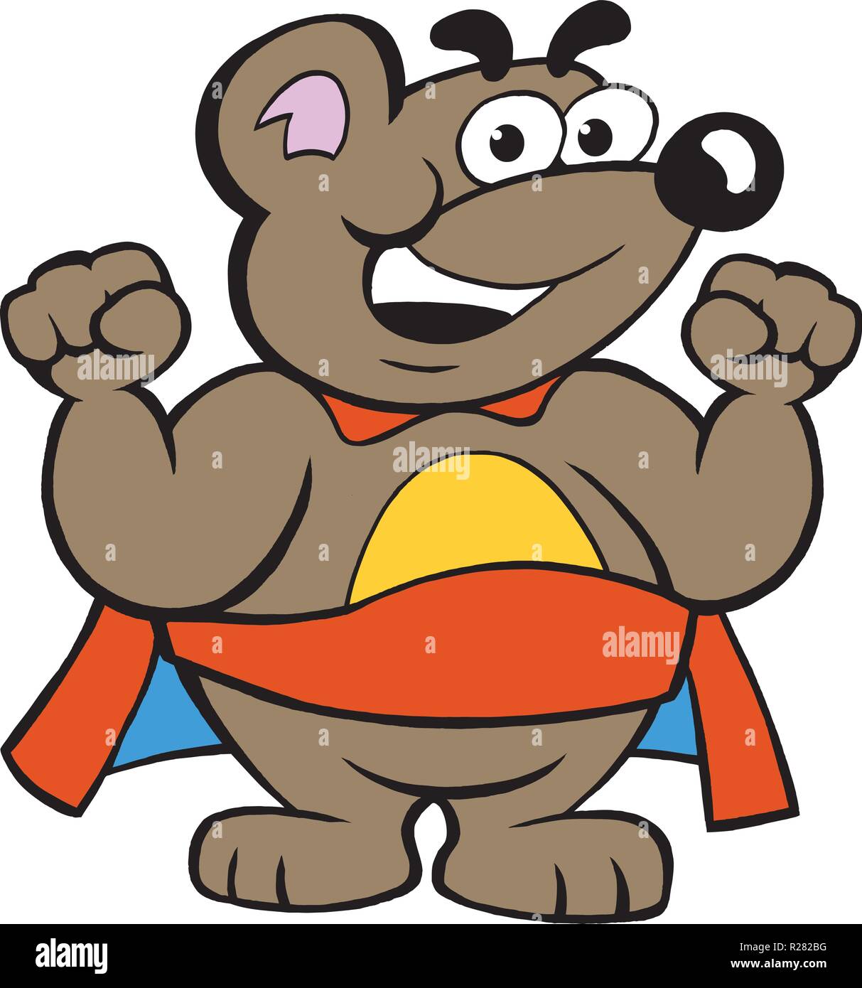 Vector illustration of an Happy Strong Super Hero Bear Stock Vector ...