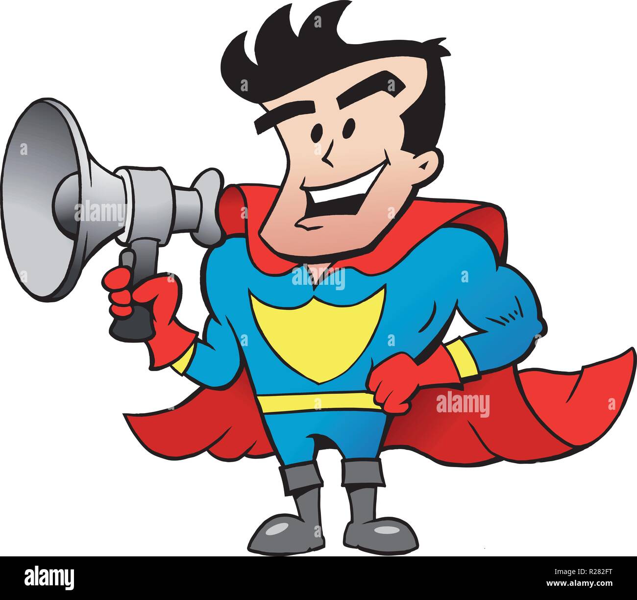 Man cape megaphone hi-res stock photography and images - Alamy