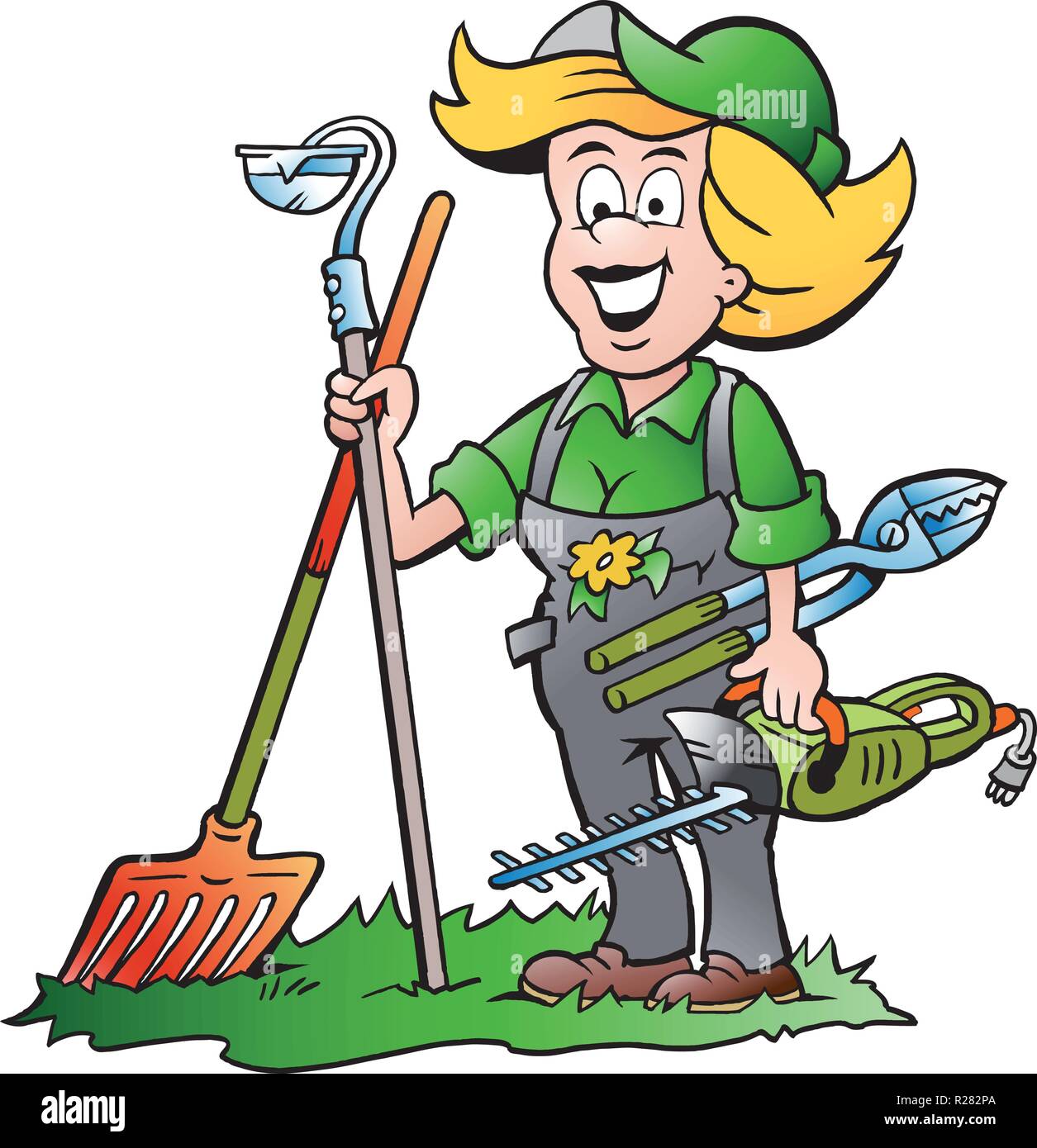 Woman hand hands garden Stock Vector Images - Alamy