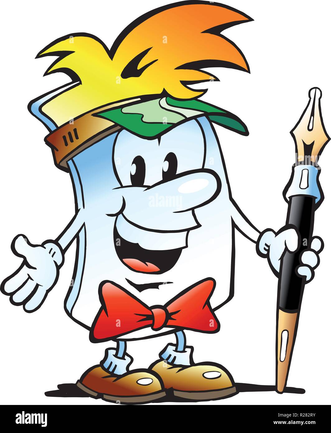 Vector Cartoon illustration of a Happy Editor Paper Mascot Stock Vector ...