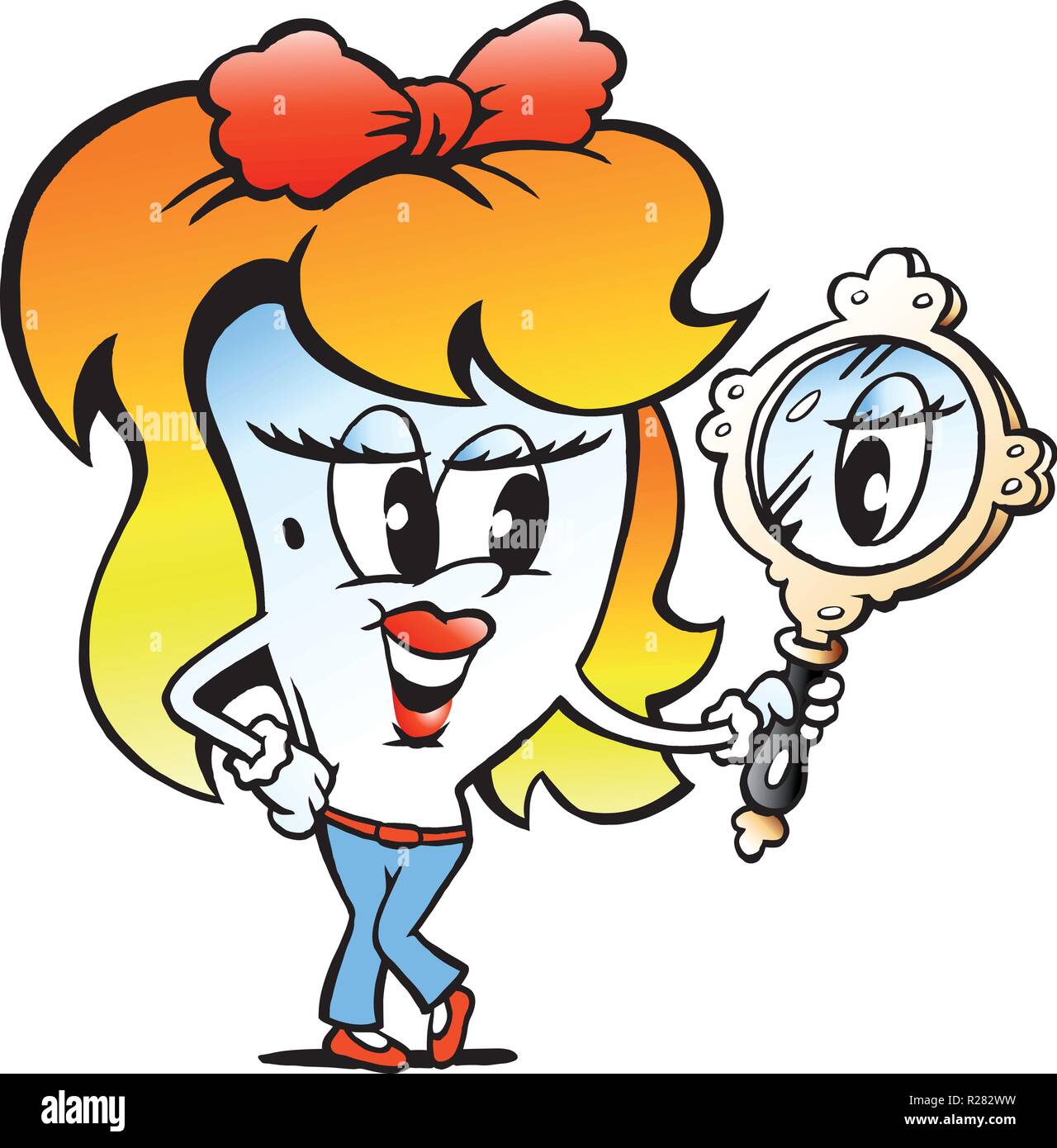 Vector Cartoon illustration of a Cute Girl Editor Paper Mascot Stock ...