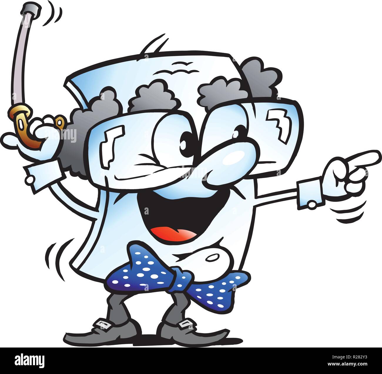 Vector Cartoon illustration of a Cute Old Grandpa Paper Mascot Stock ...
