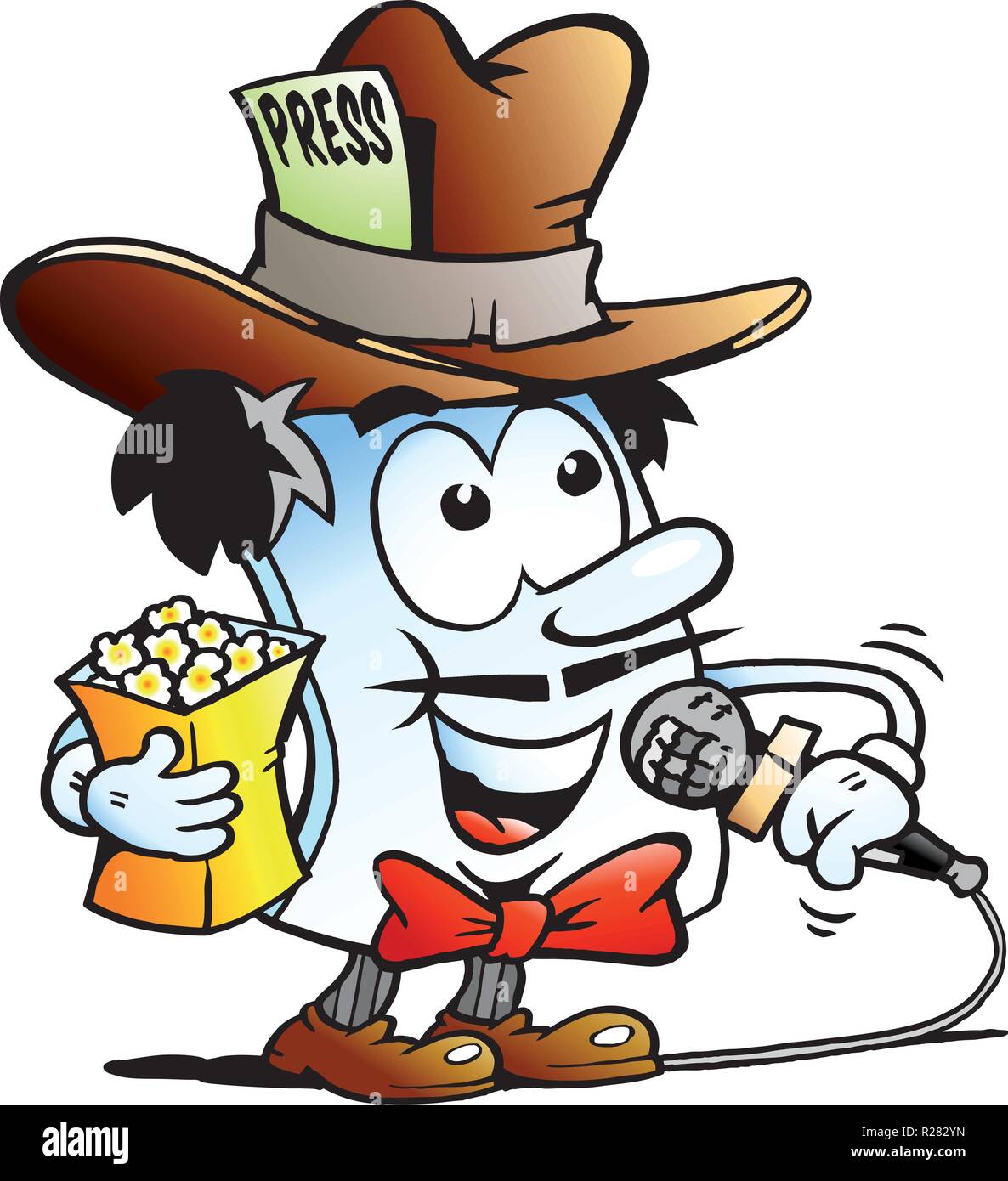 Vector Cartoon illustration of a Happy Editor Paper Reporter Mascot ...