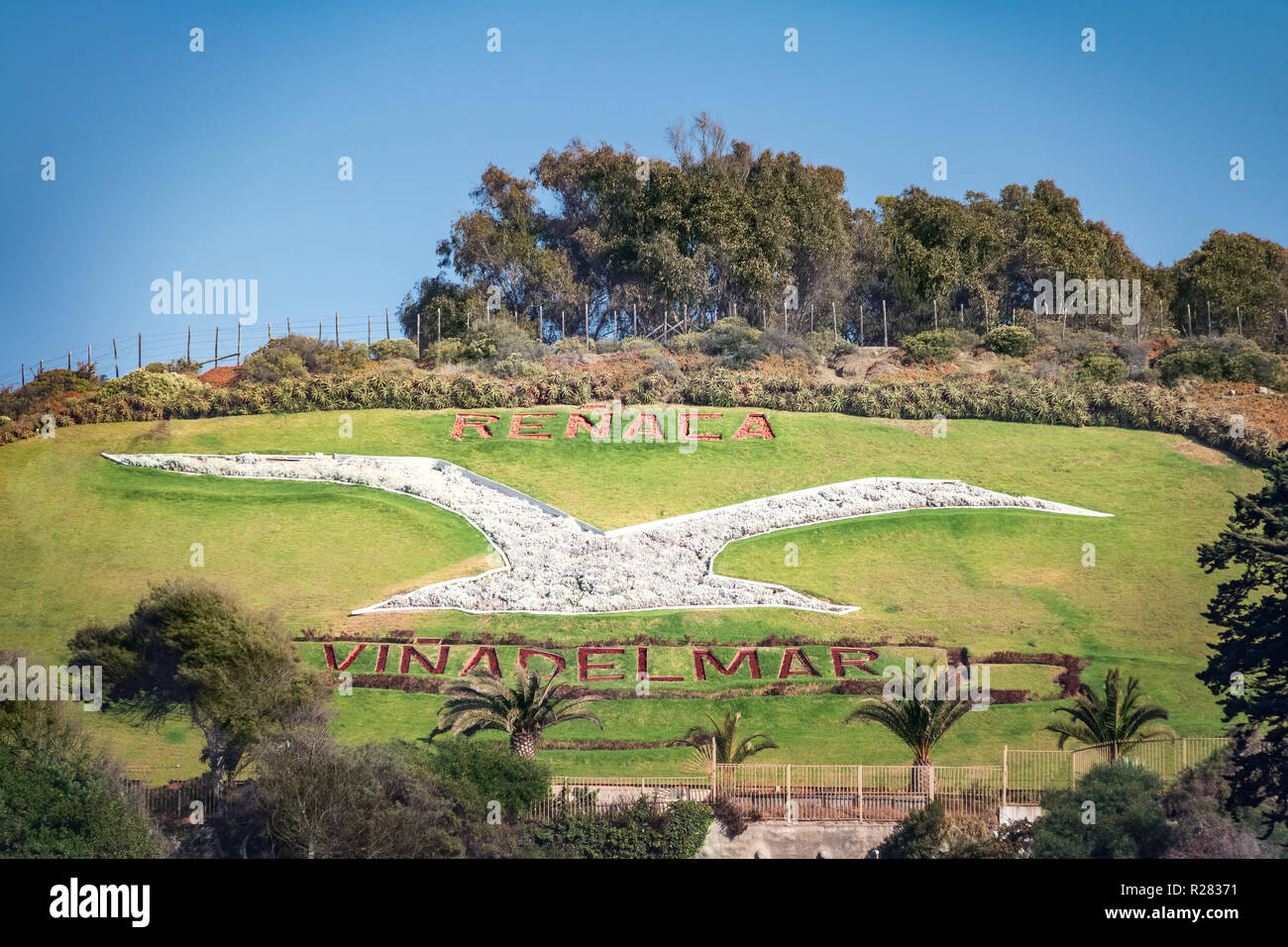Renaca Beach Sign - Vina del Mar, Chile Stock Photo - Alamy