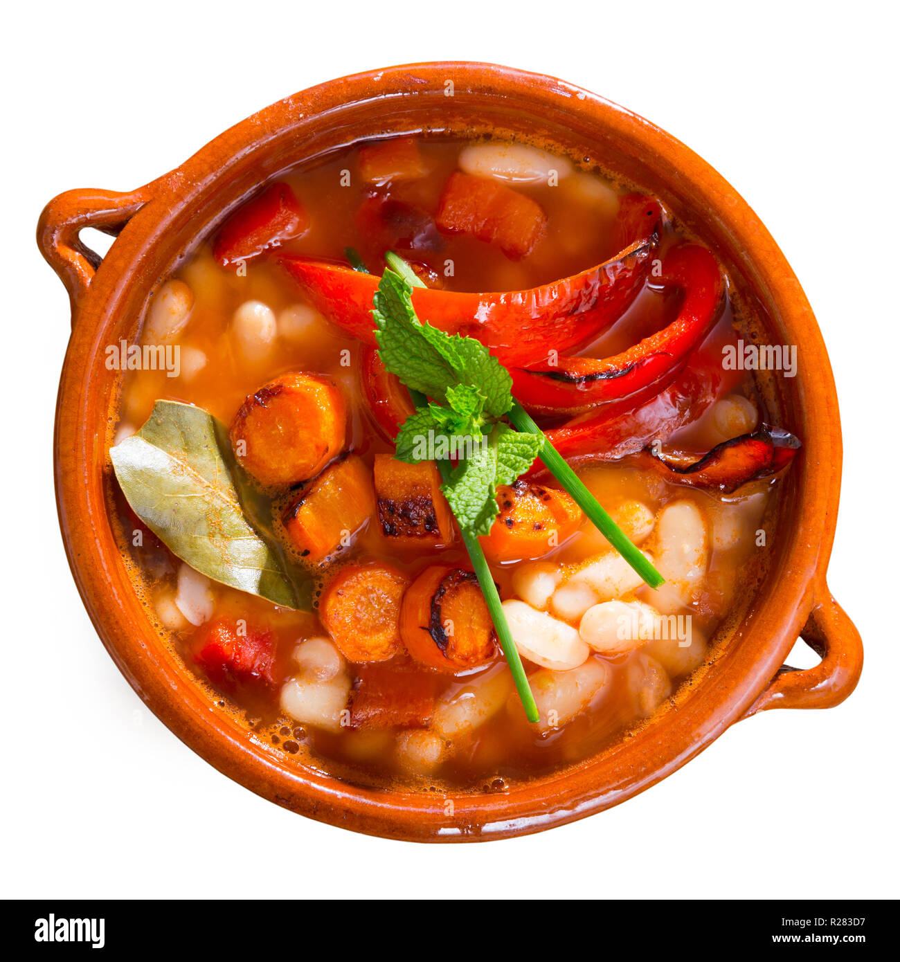 Dish of Bulgarian cuisine Bob Chorba – bean soup with bell pepper and ...