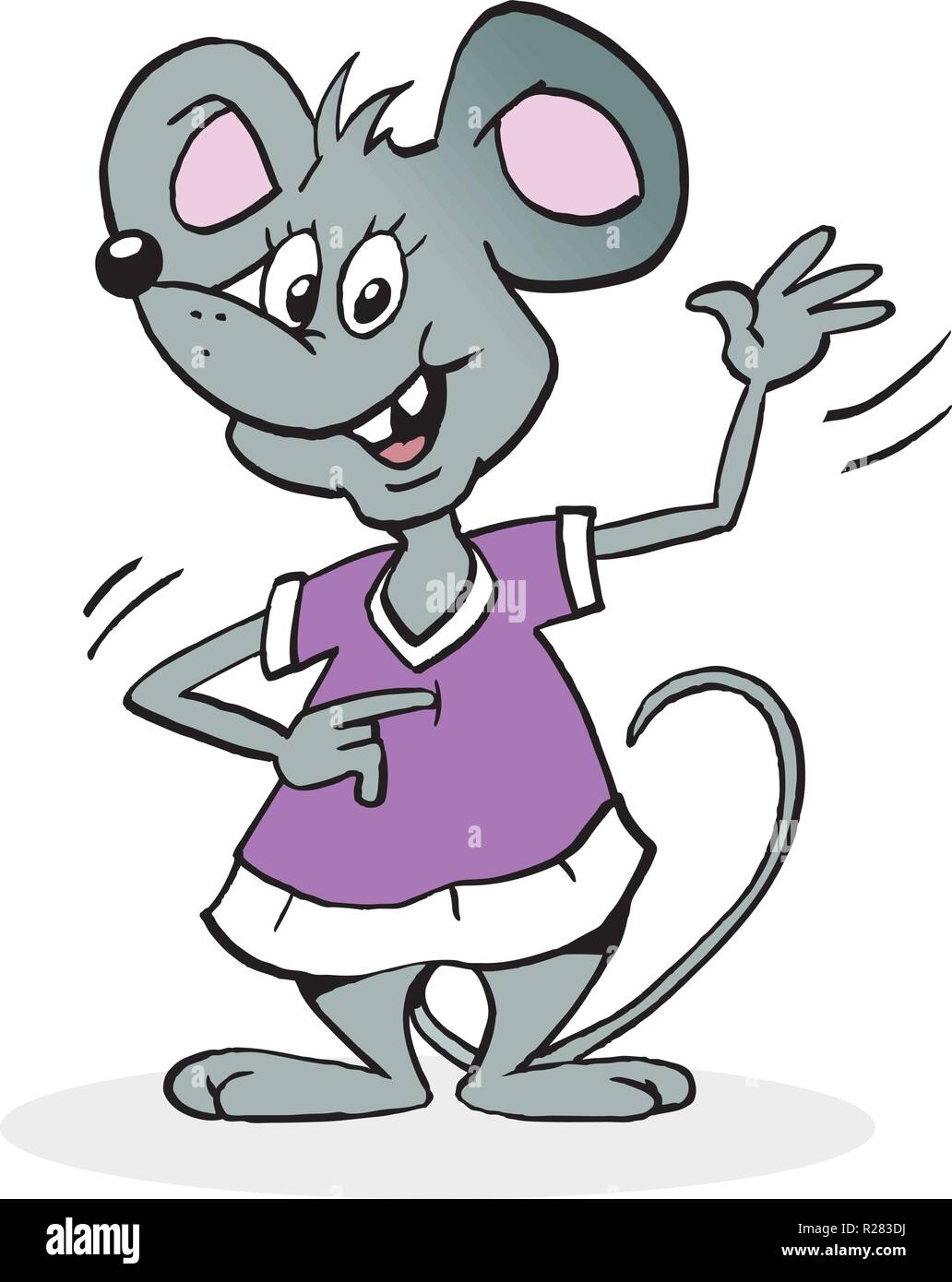 Vector Cartoon illustration of an happy female Mouse Stock Vector Image ...