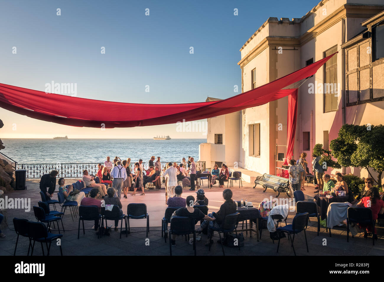 People dancing at Wulff Castle (Castillo Wulff) - Vina del Mar, Chile ...