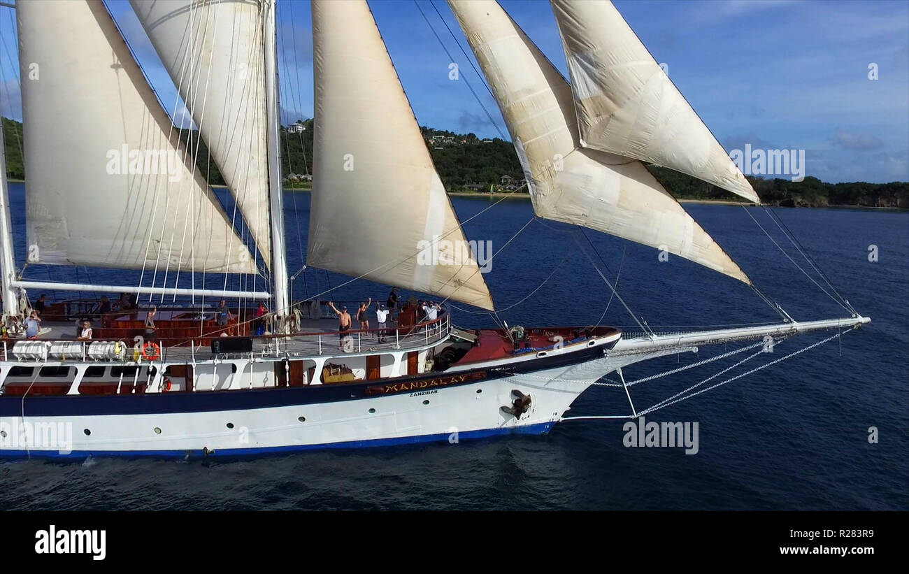 Side view of sailing boat in cruise Stock Photo - Alamy