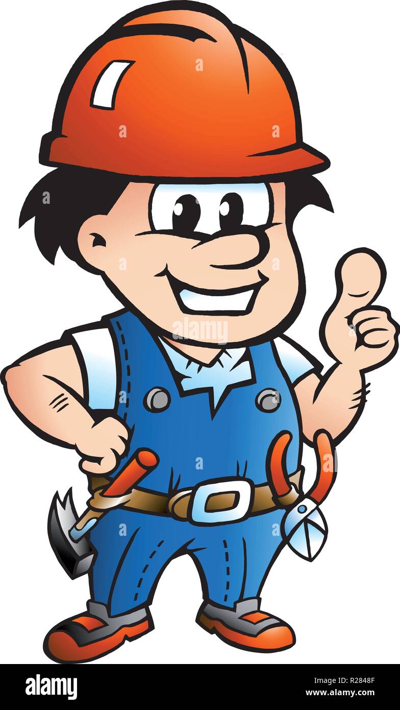 Happy Workers Cartoon